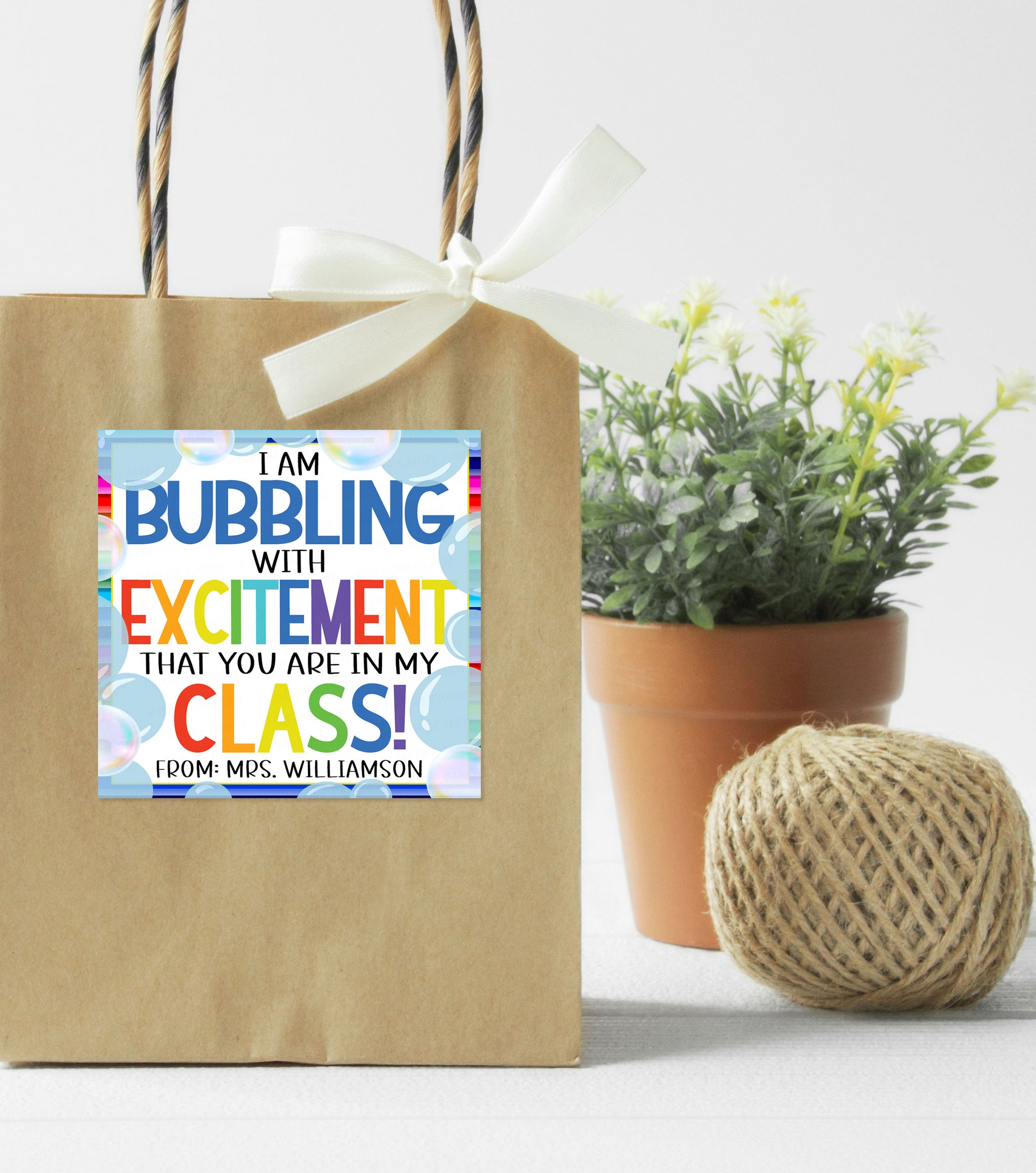 Back To School Bubbles Gift Tags, Bubbling With Excitement, First Day ...