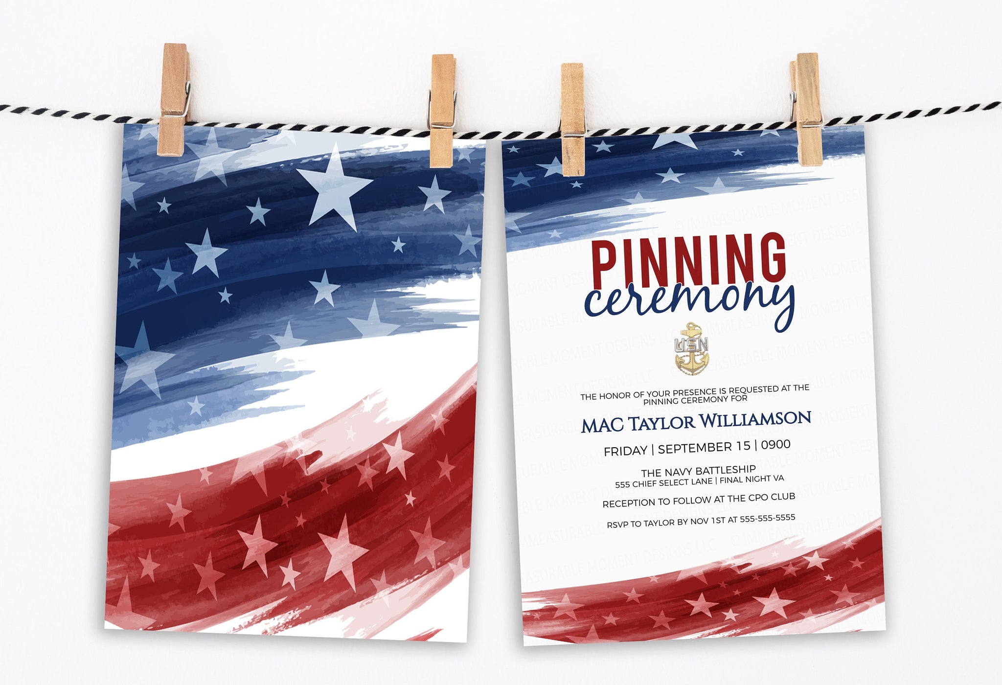 Editable CPO Pinning Ceremony Invitation, Chief Petty Officer Select P ...