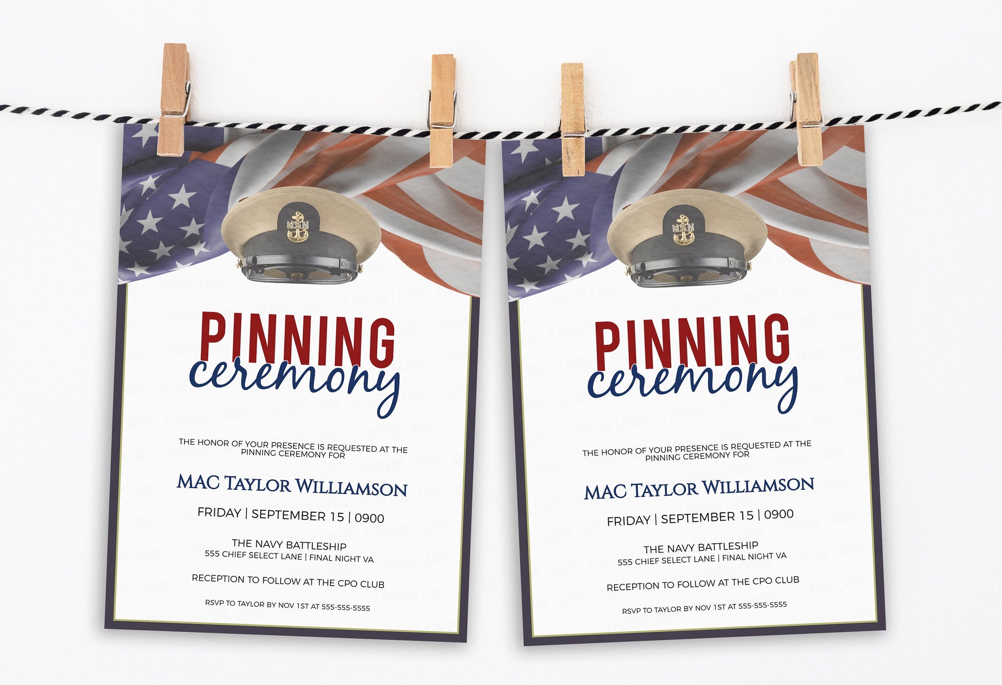 Editable CPO Pinning Ceremony Invitation, E7 Chief Petty Officer Selec ...