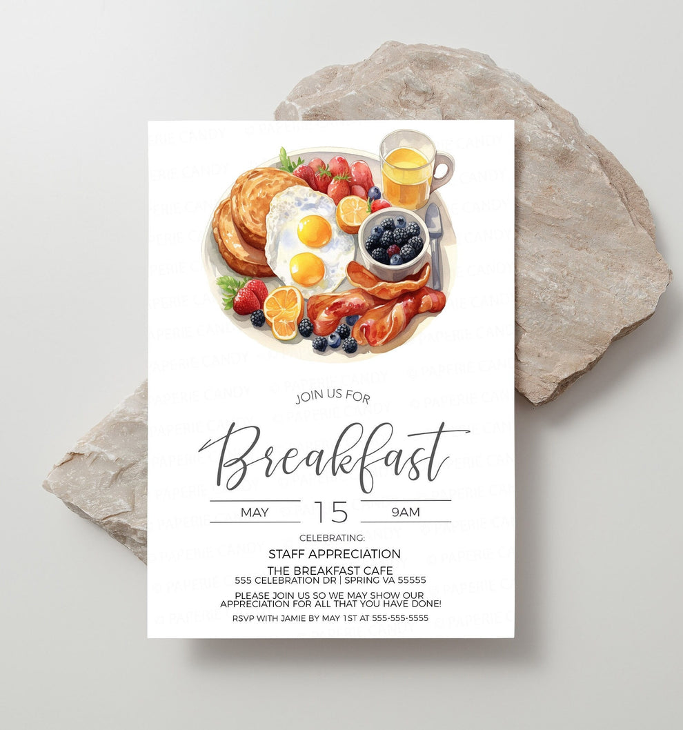 Breakfast Invitation, Staff Employee Appreciation Breakfast Invite, Vo ...
