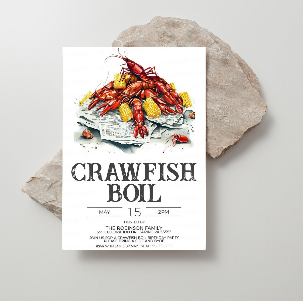 Crawfish Boil Invitation, Crawfish Boil Invite, Crawfish Boil Birthday ...